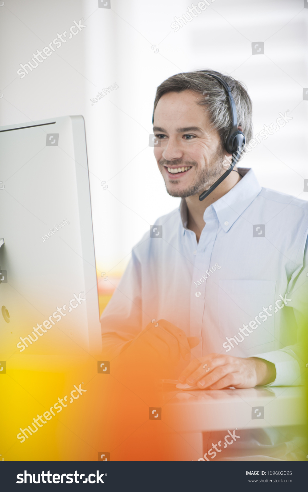 Technical Support Operator Working On Computer Stock Photo 169602095 ...
