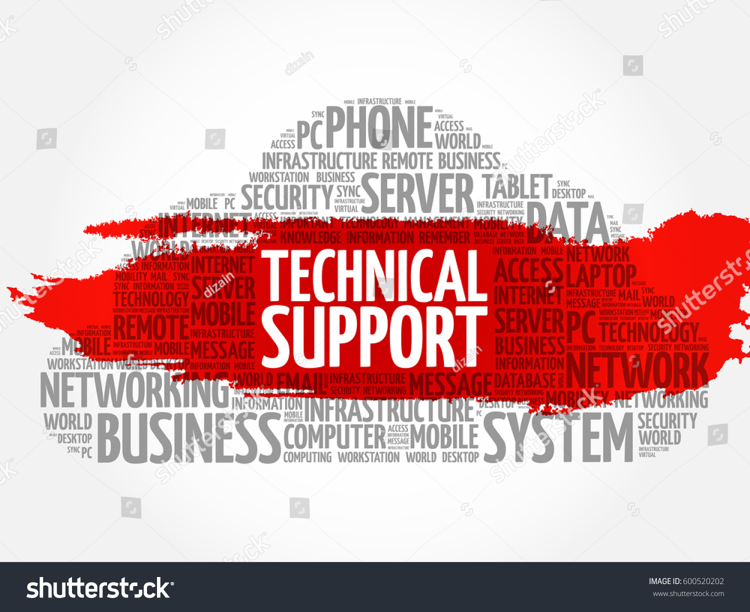 Technical Support Word Cloud Concept Stock Illustration 600520202 ...