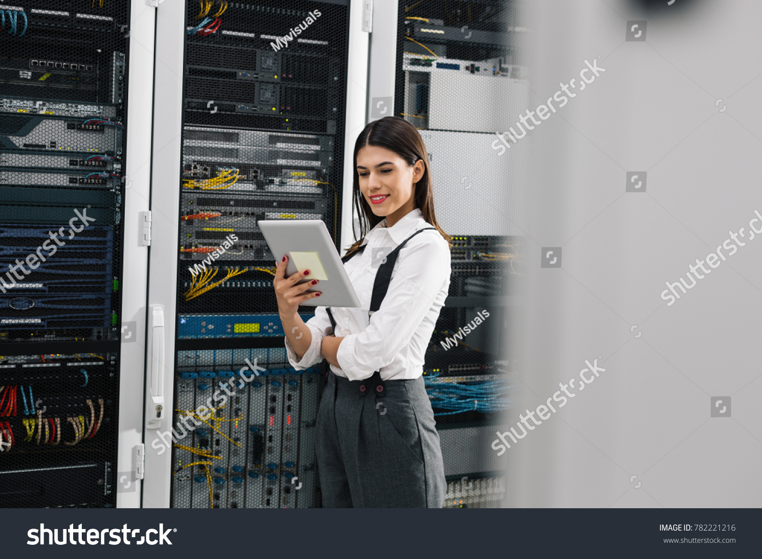 Technician Using Tablet Pc While Analysing Stock Photo 782221216 ...