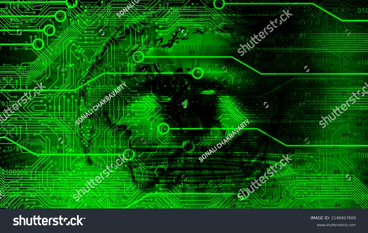 Technology Circuit Binary Banner Background Stock Illustration ...