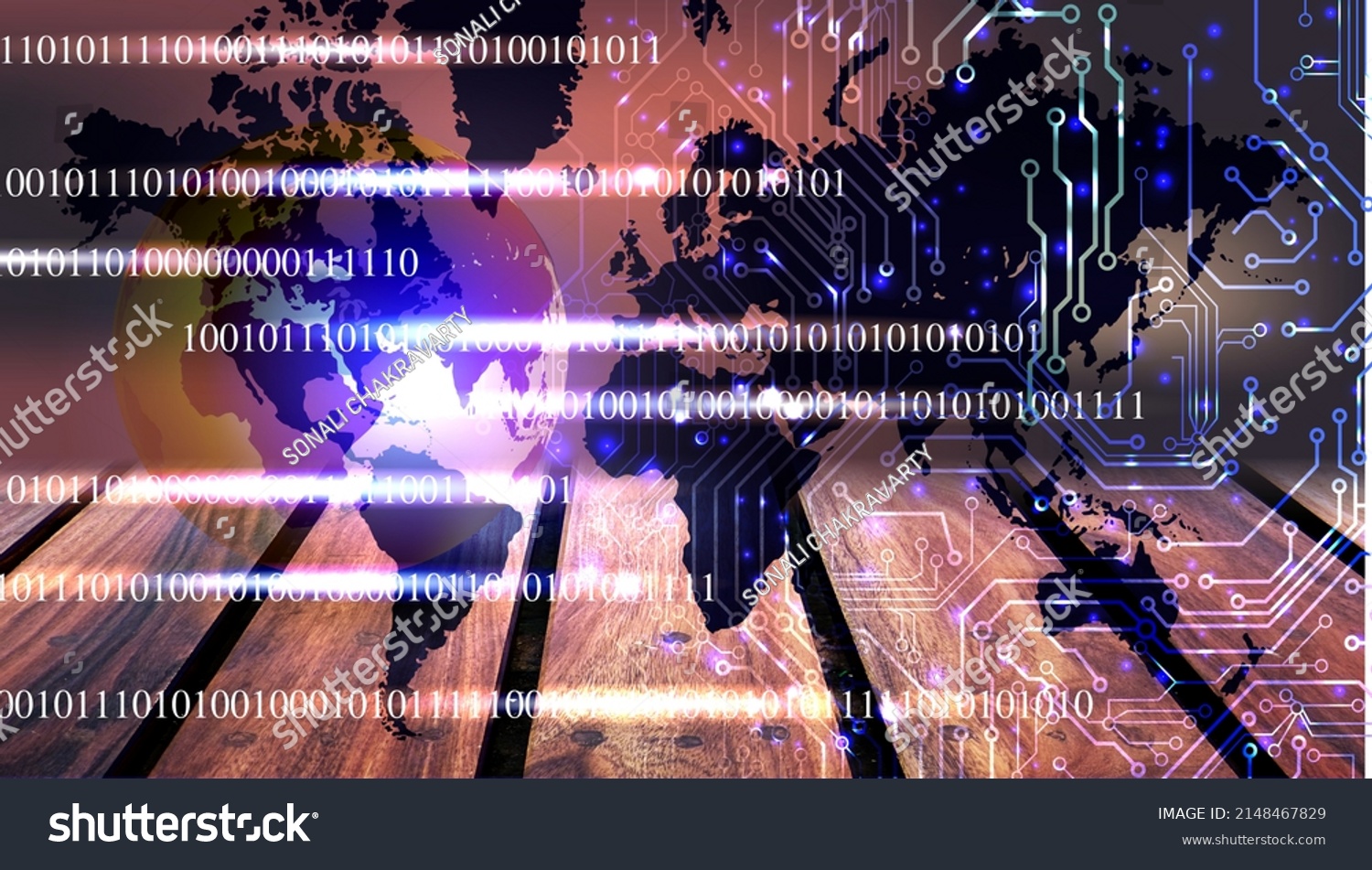 Technology Circuit Binary Banner Background Stock Illustration ...