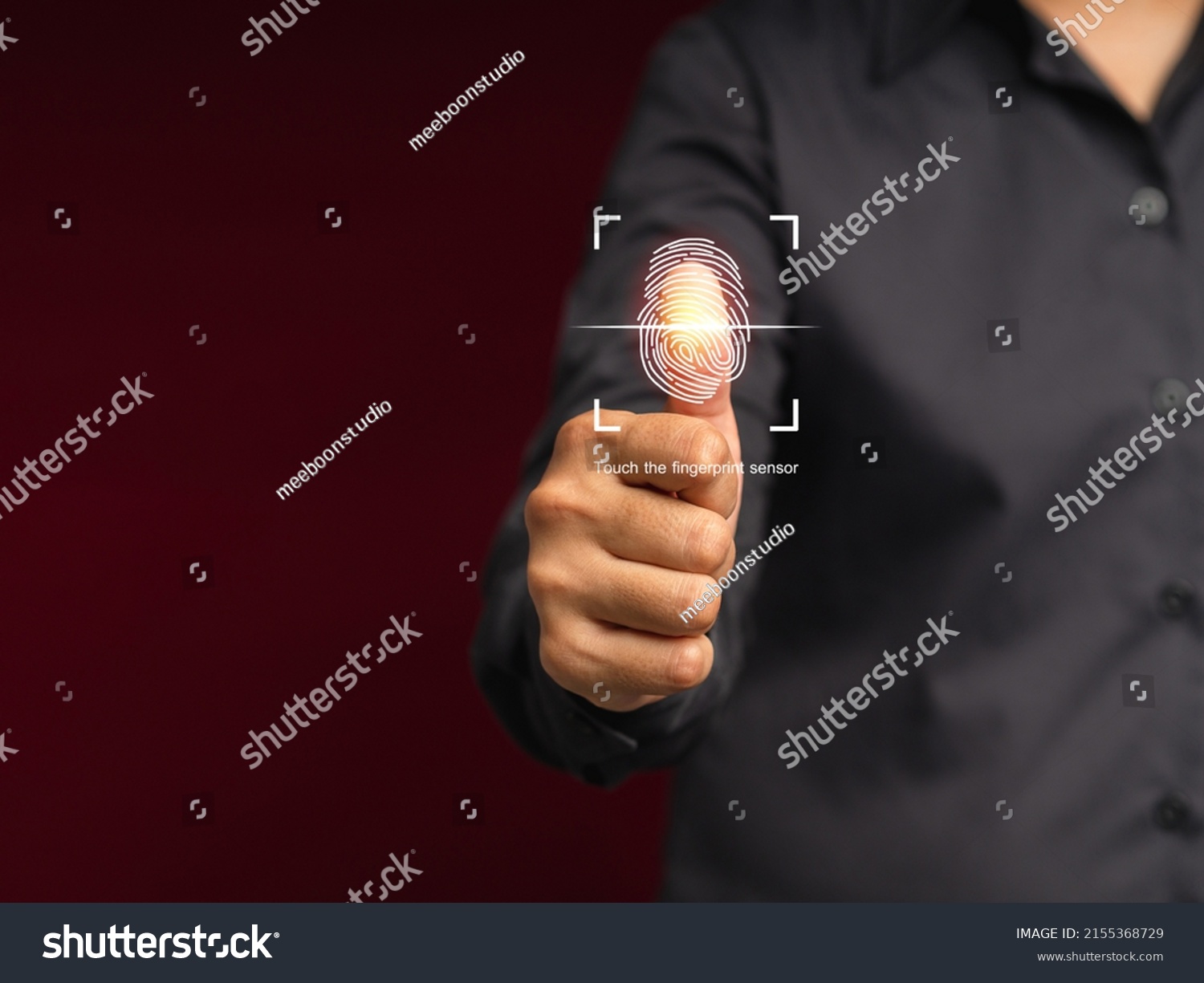 Technology Fingerprint Scan Provides Security Cloud Stock Photo ...