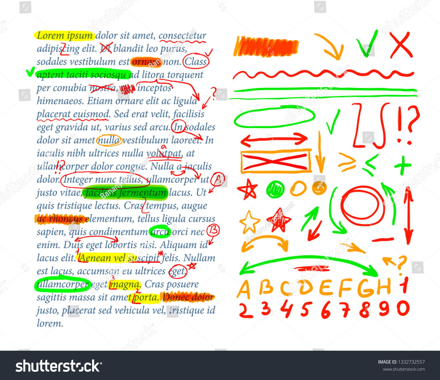 Text Correction Marks Text Template Design Stock Illustration ...