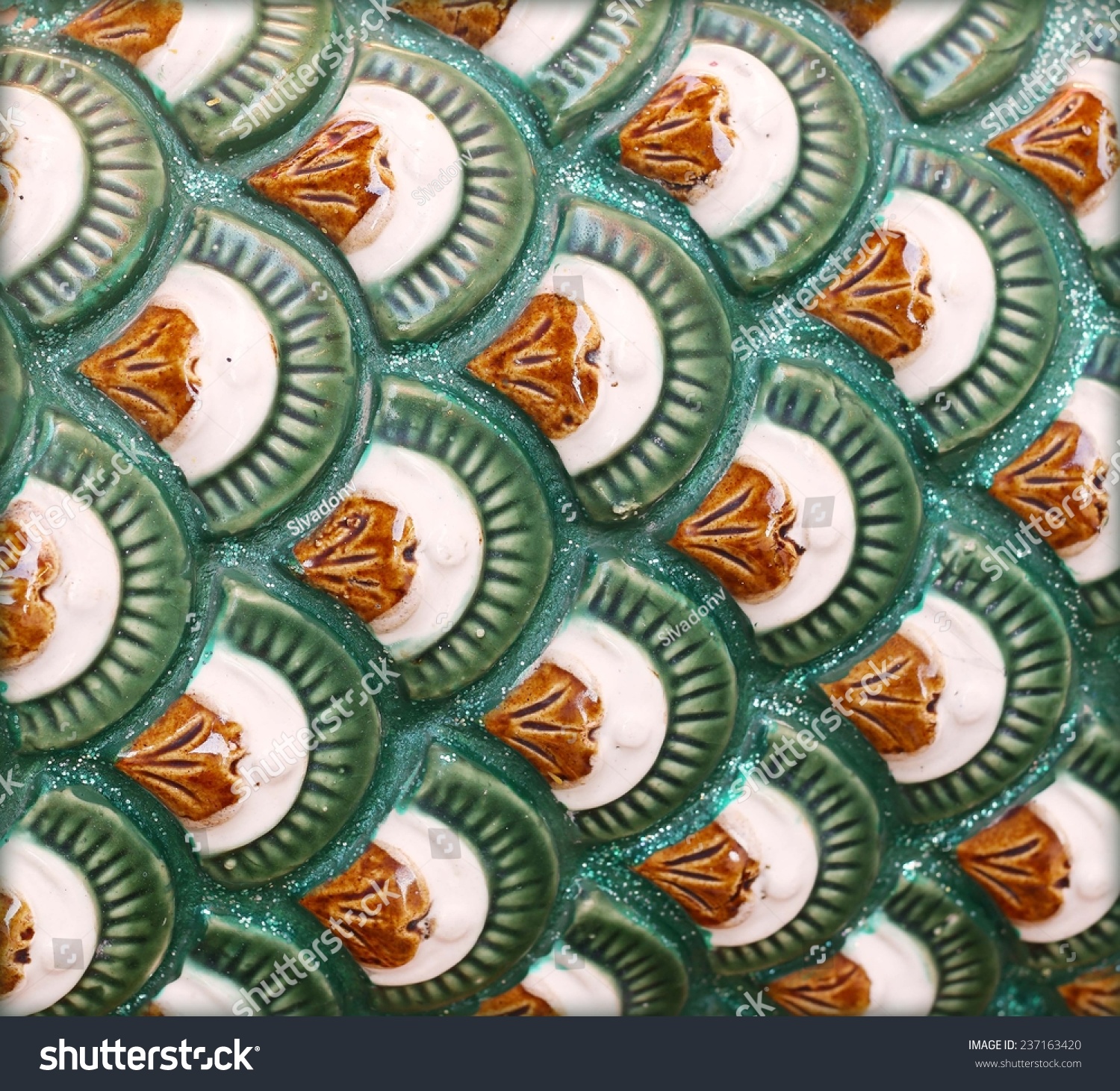 Thai Pattern Tile Texture Background Stock Photo (Edit Now) 237163420