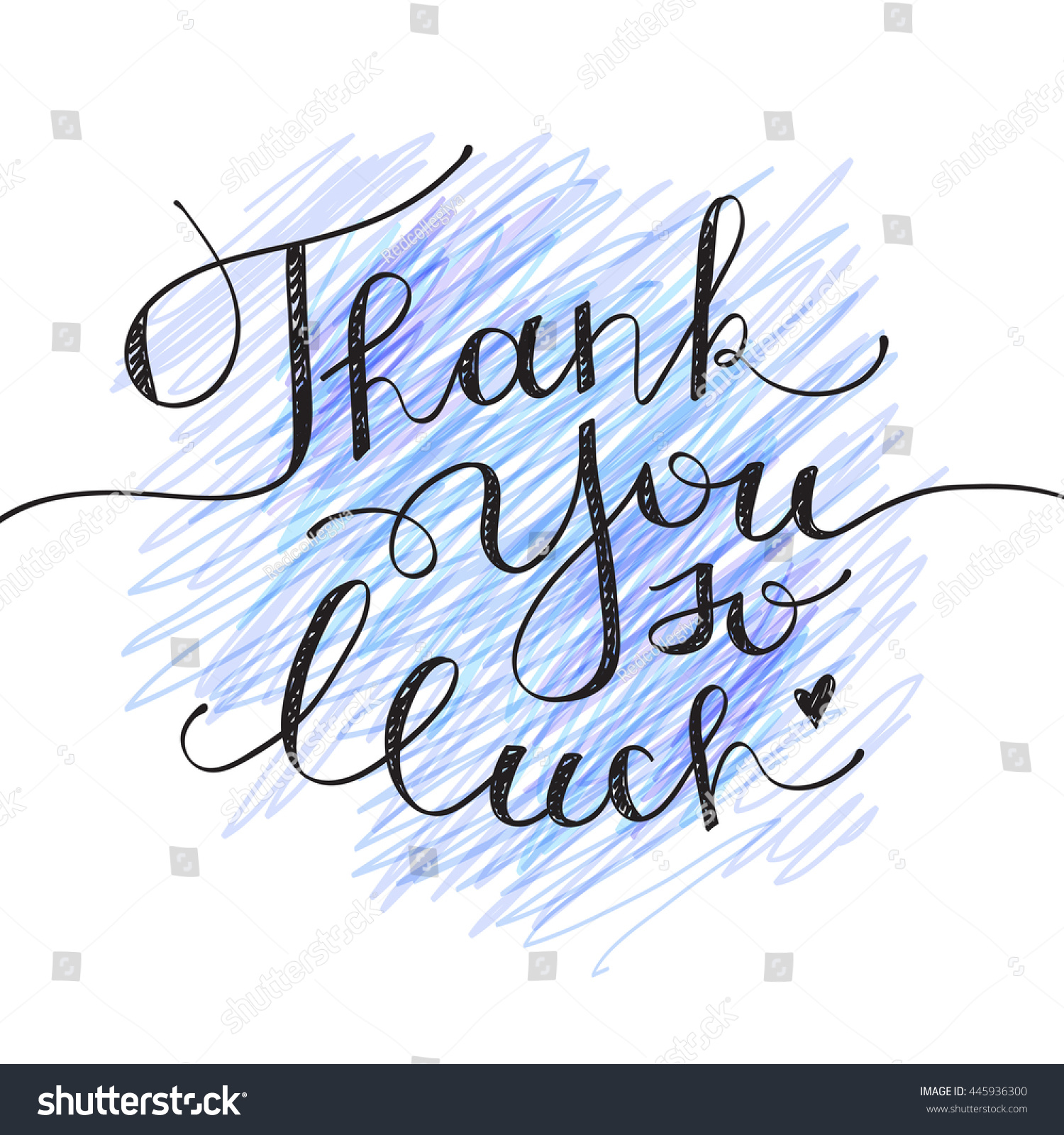 Thank You Much Handwritten Lettering On Stock Illustration 445936300 Shutterstock
