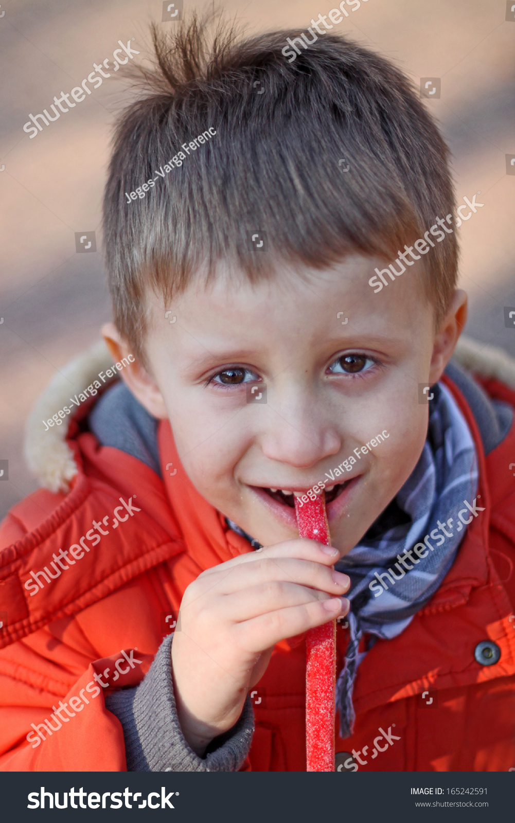 Boy Eats Candy Cable Stock Photo 165242591 | Shutterstock