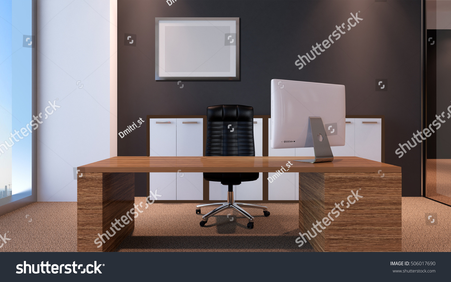 Conceptual Offices Office Array 3d Rendering Stock Illustration ...