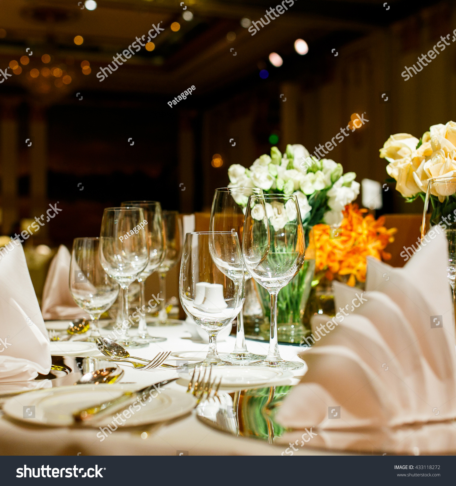 Elegant Dinner Table Stock Photo 433118272 - Shutterstock