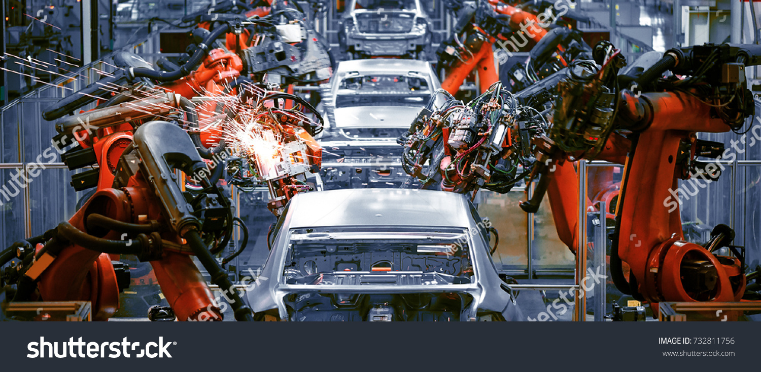 Welding Arm On Automobile Production Line Stock Photo 732811756 ... Welding Arm On Automobile Production Line Stock Photo 732811756 ...