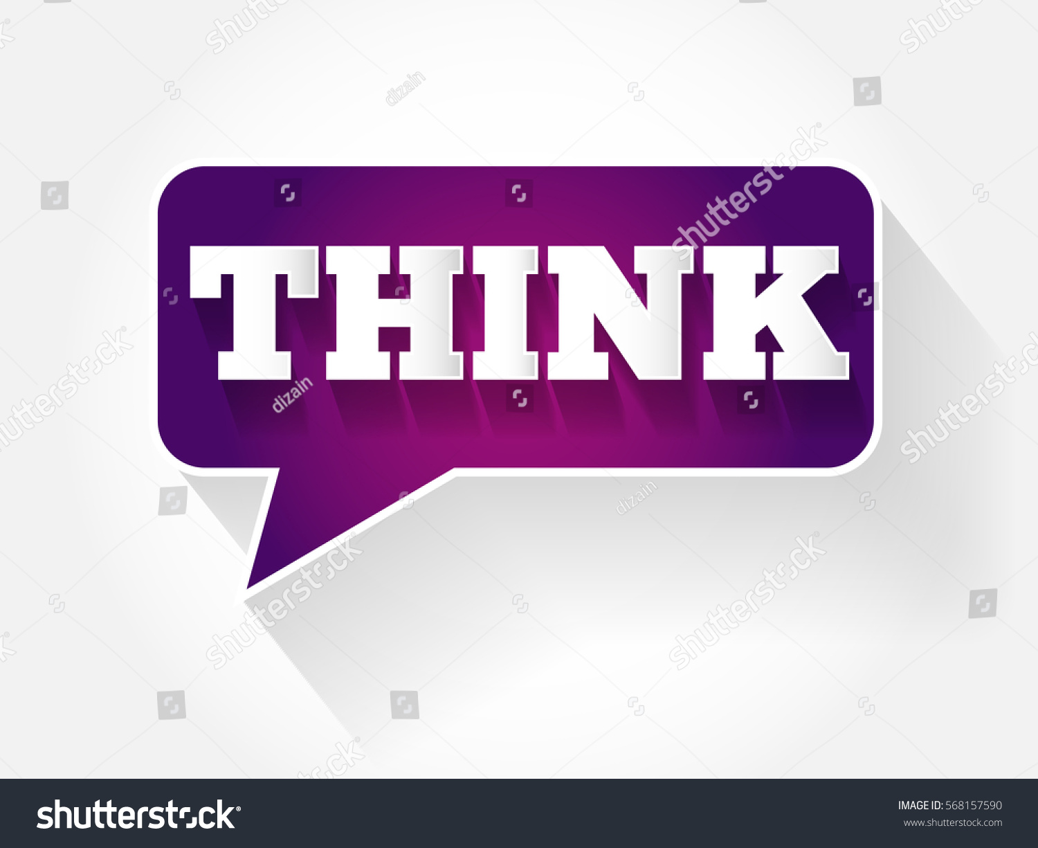 Think Text Message Bubble Flat Background Stock Illustration 568157590 ...