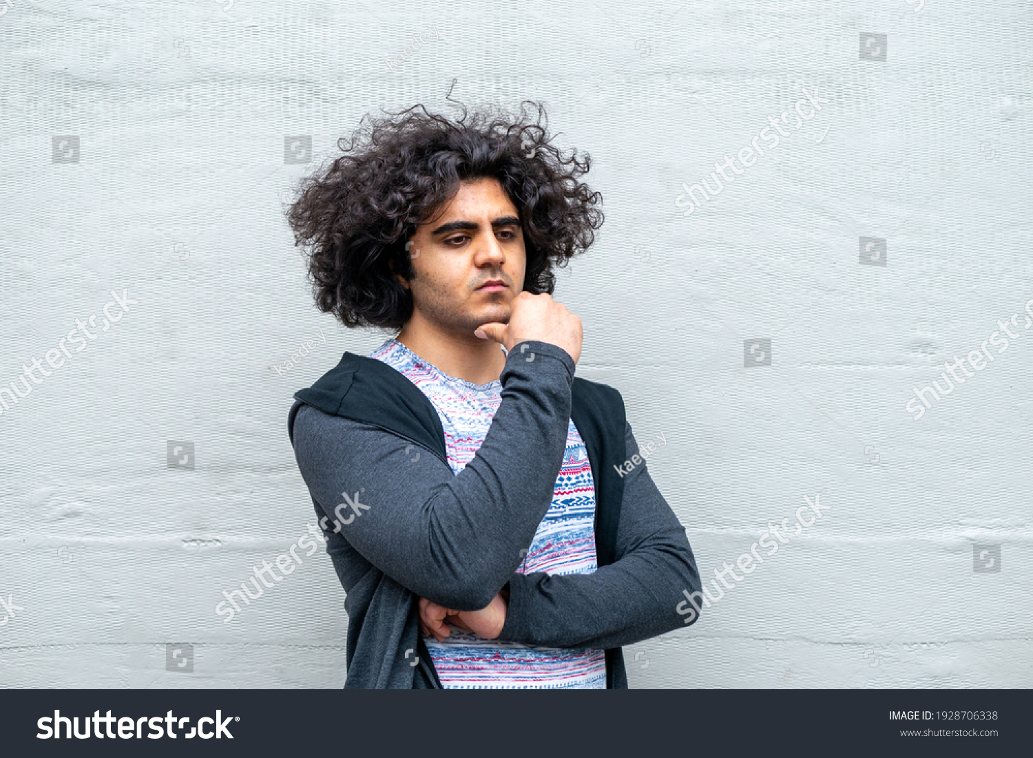 Thinking Middle Eastern Man Plain Background Stock Photo 1928706338 ...