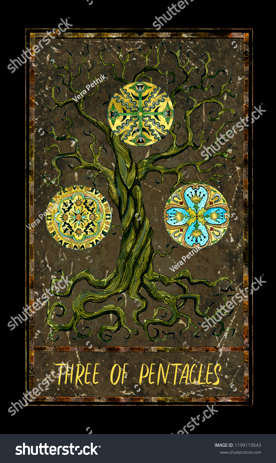 Three Pentacles Minor Arcana Tarot Card 스톡 일러스트 1199119543 | Shutterstock Three Pentacles Minor Arcana Tarot Card 스톡 일러스트 1199119543 | Shutterstock