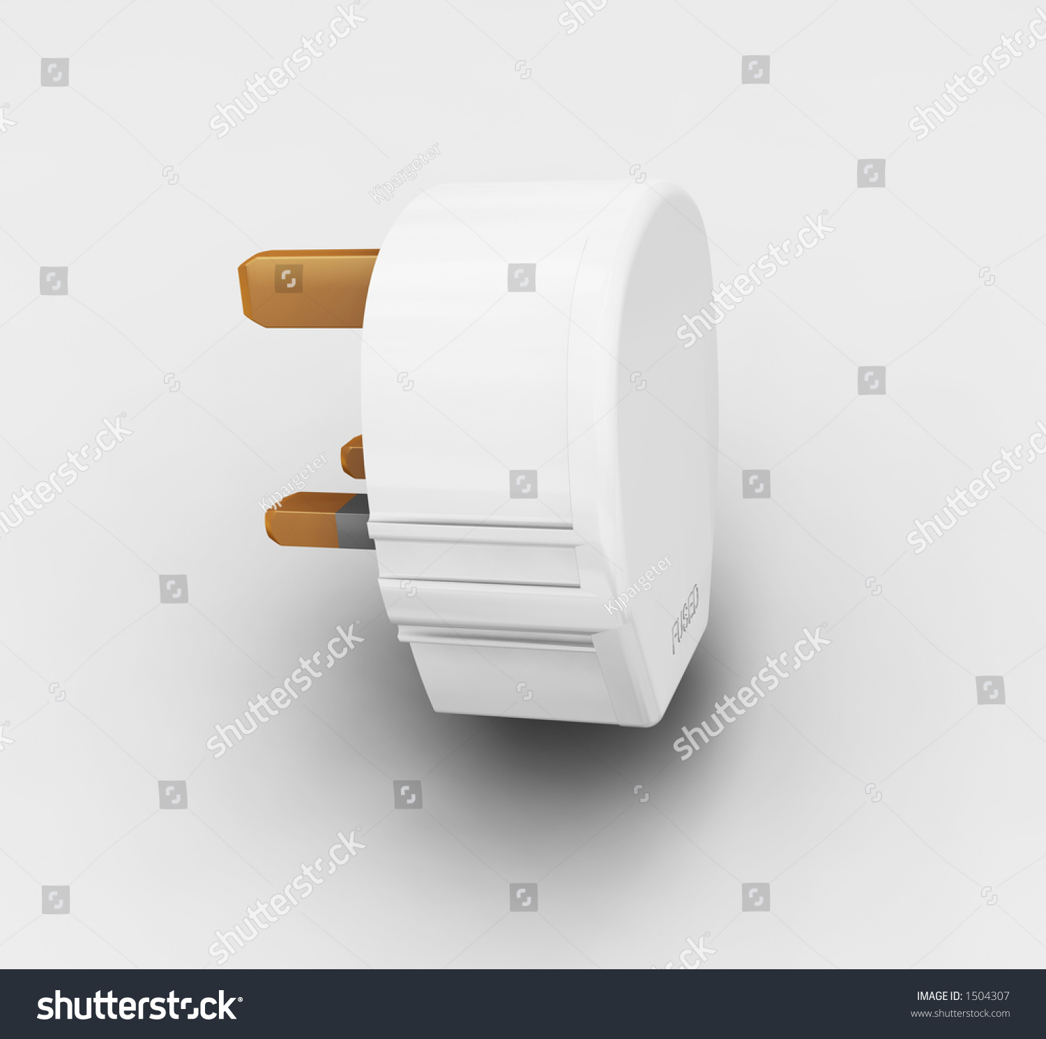 Three Pin Plug 3d Render Stock Illustration 1504307