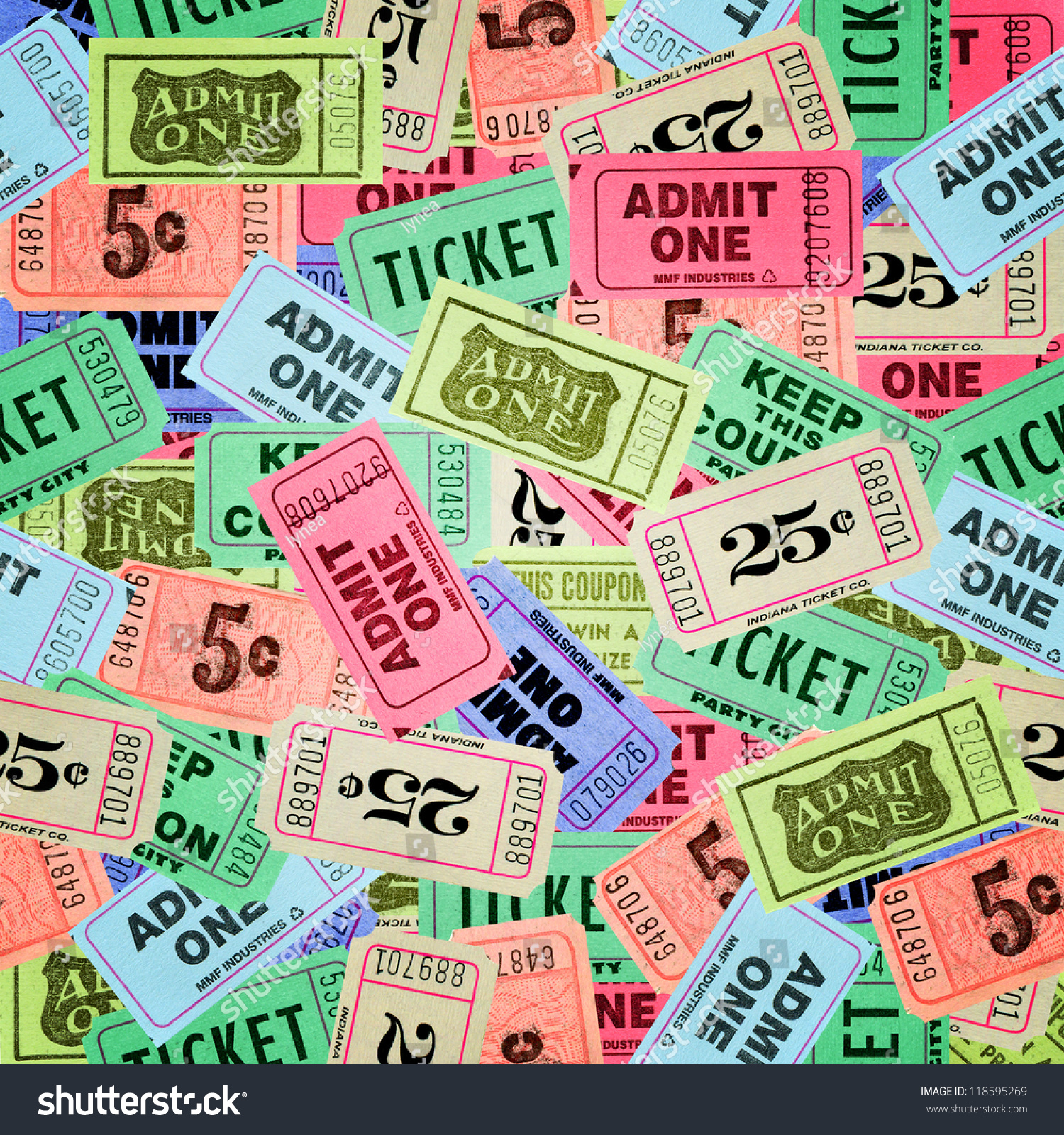 Ticket Pattern Stock Photo 118595269 : Shutterstock