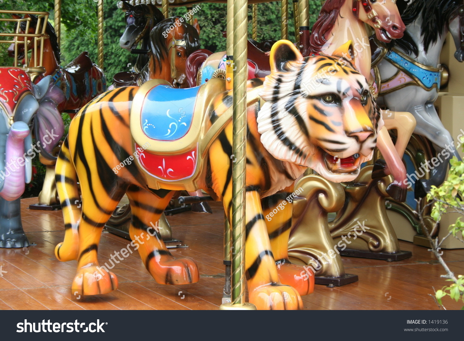 Tiger Carousel Stock Photo 1419136 : Shutterstock