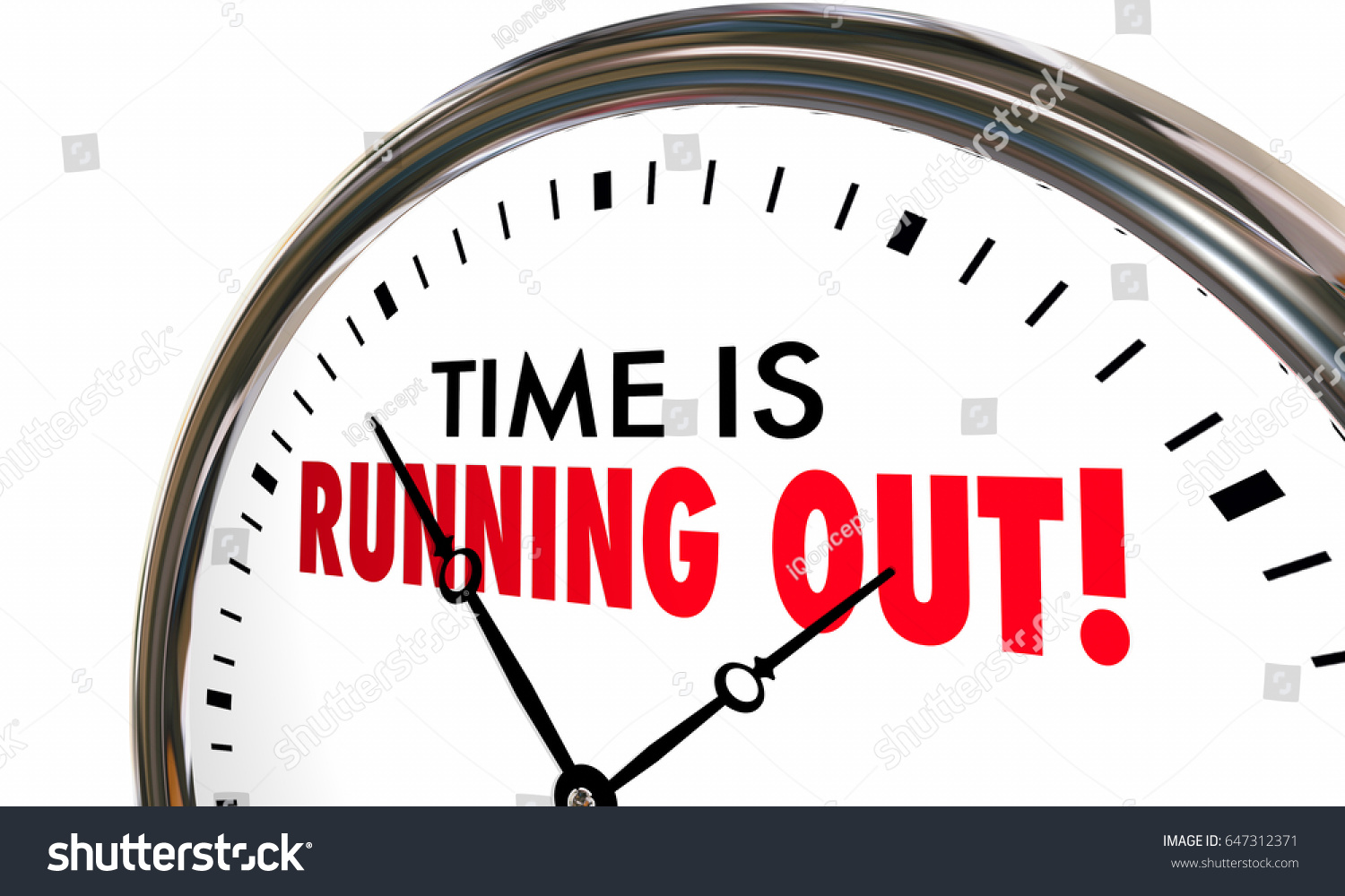 Time Running Out Clock Deadline Ending Stock Illustration 647312371