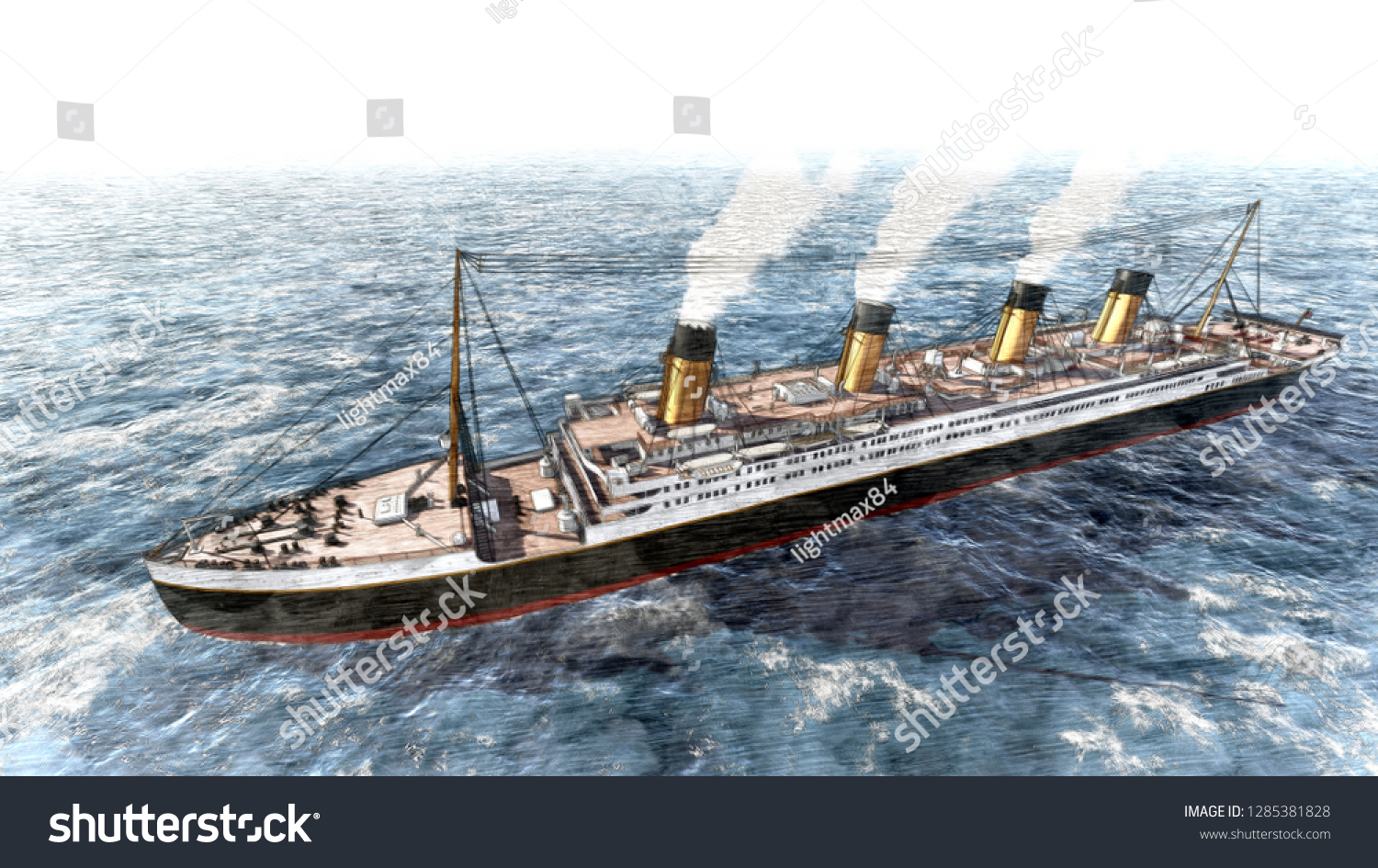 Titanic Computer Generated 3d Render Stock Illustration 1285381828