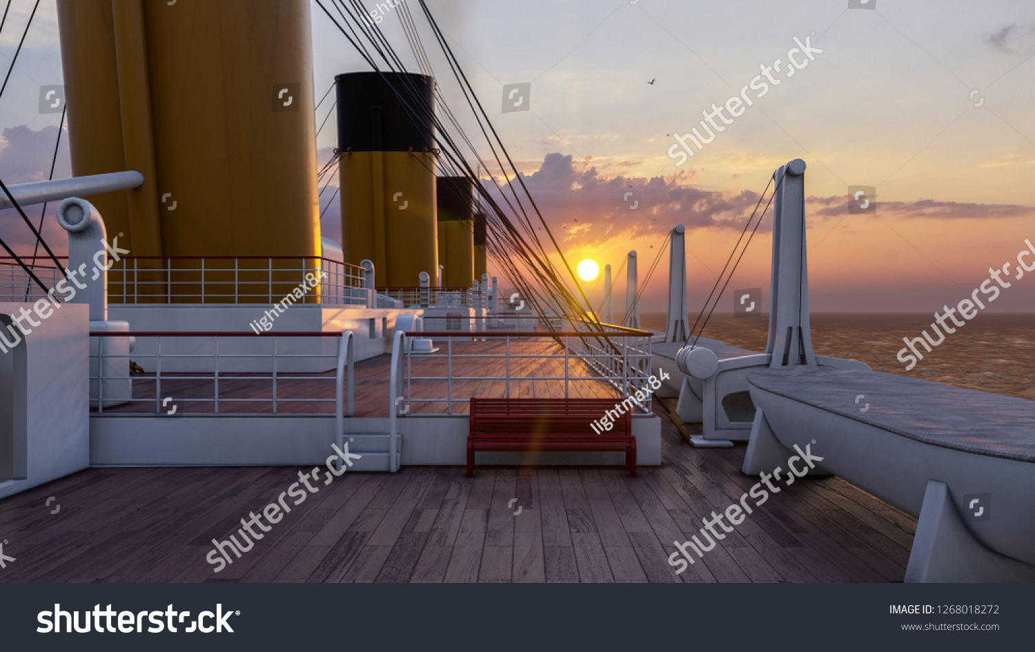 Titanic Ship Computer Generated 3d Render Stock Illustration 1268018272 ...