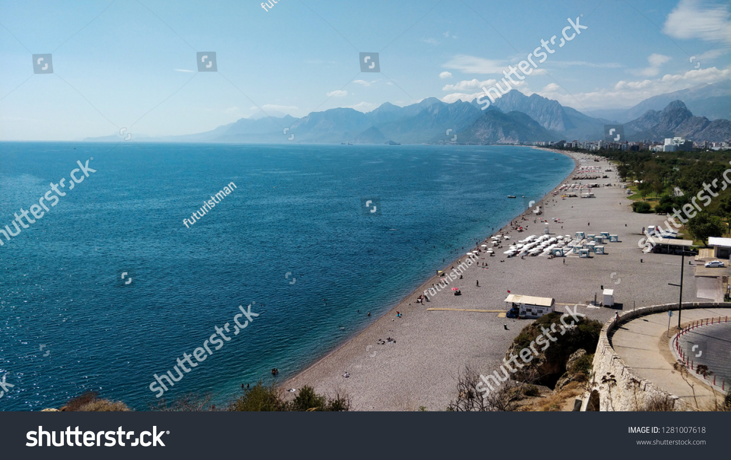 Top View Konyaalti Beach Antalya Turkey Stock Photo 1281007618 ... Top View Konyaalti Beach Antalya Turkey Stock Photo 1281007618 ...