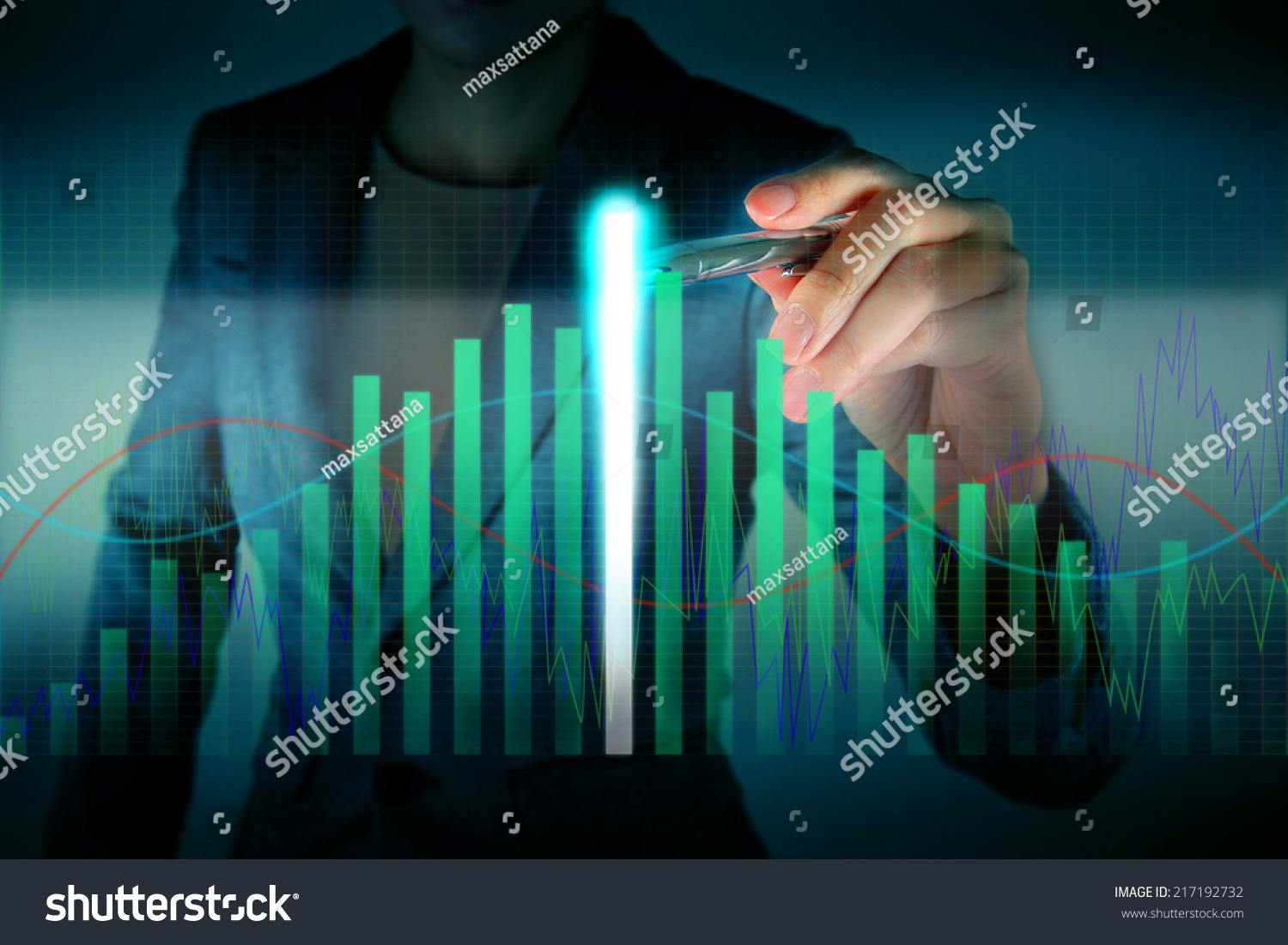 Touch Screen Chart Stock Photo (Edit Now) 217192732