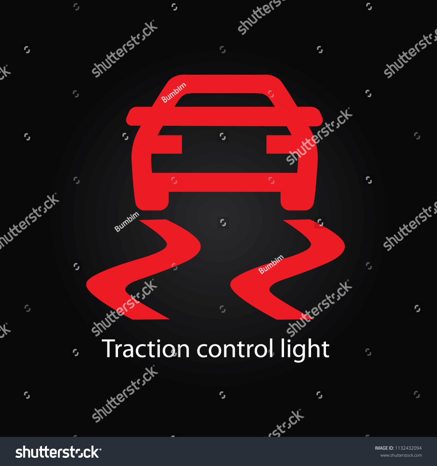Traction Control Light Stock Illustration 1132432094