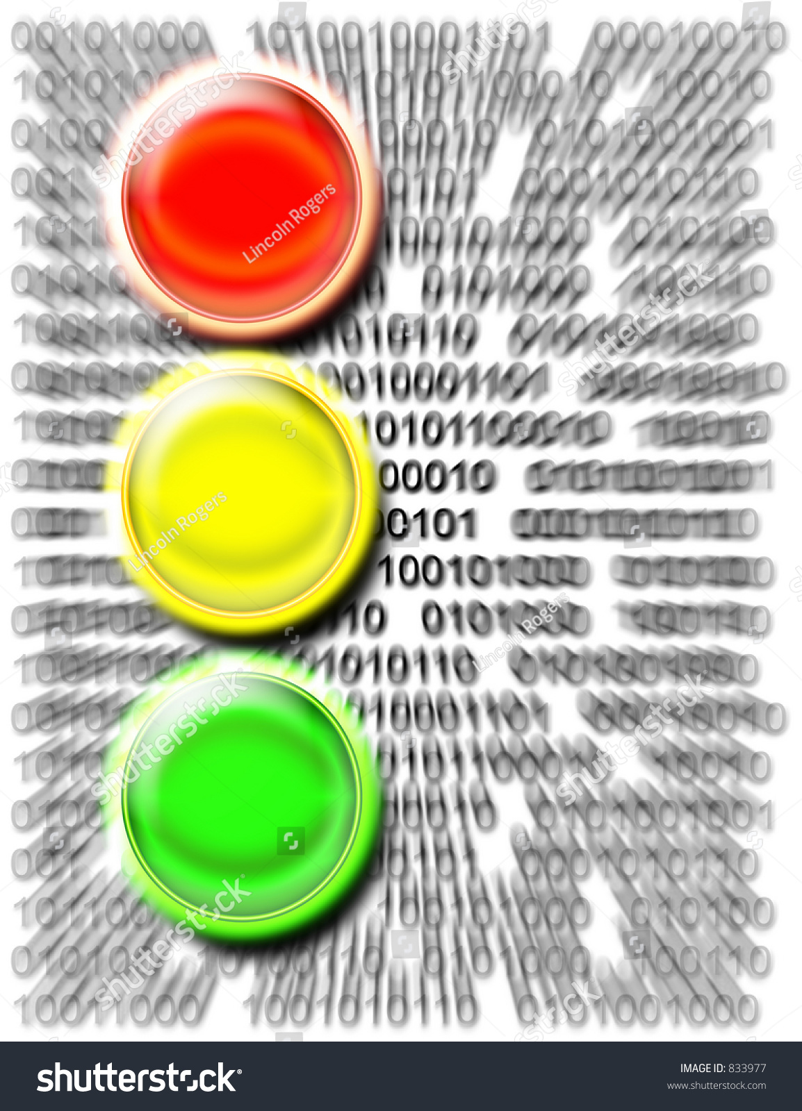 Traffic Light Image Over Zooming Binary Stock Illustration 833977 ...