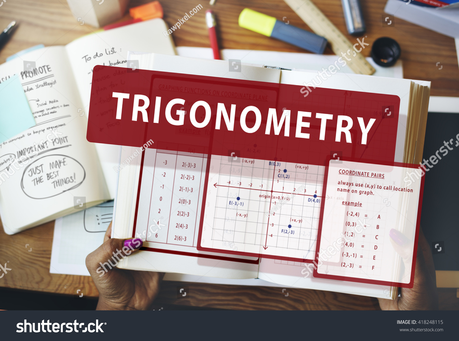 Trigonometry Mathematics Calculation Chart Concept Stock Photo (Edit ...