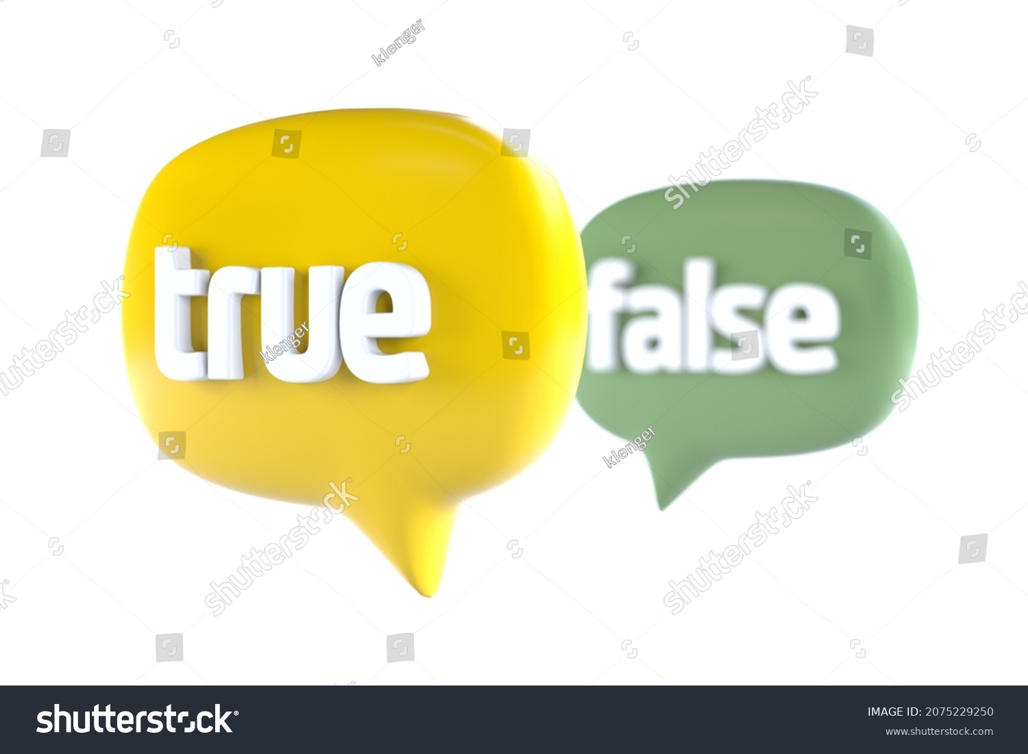True False Speech Bubble 3d Rendering Stock Illustration 2075229250