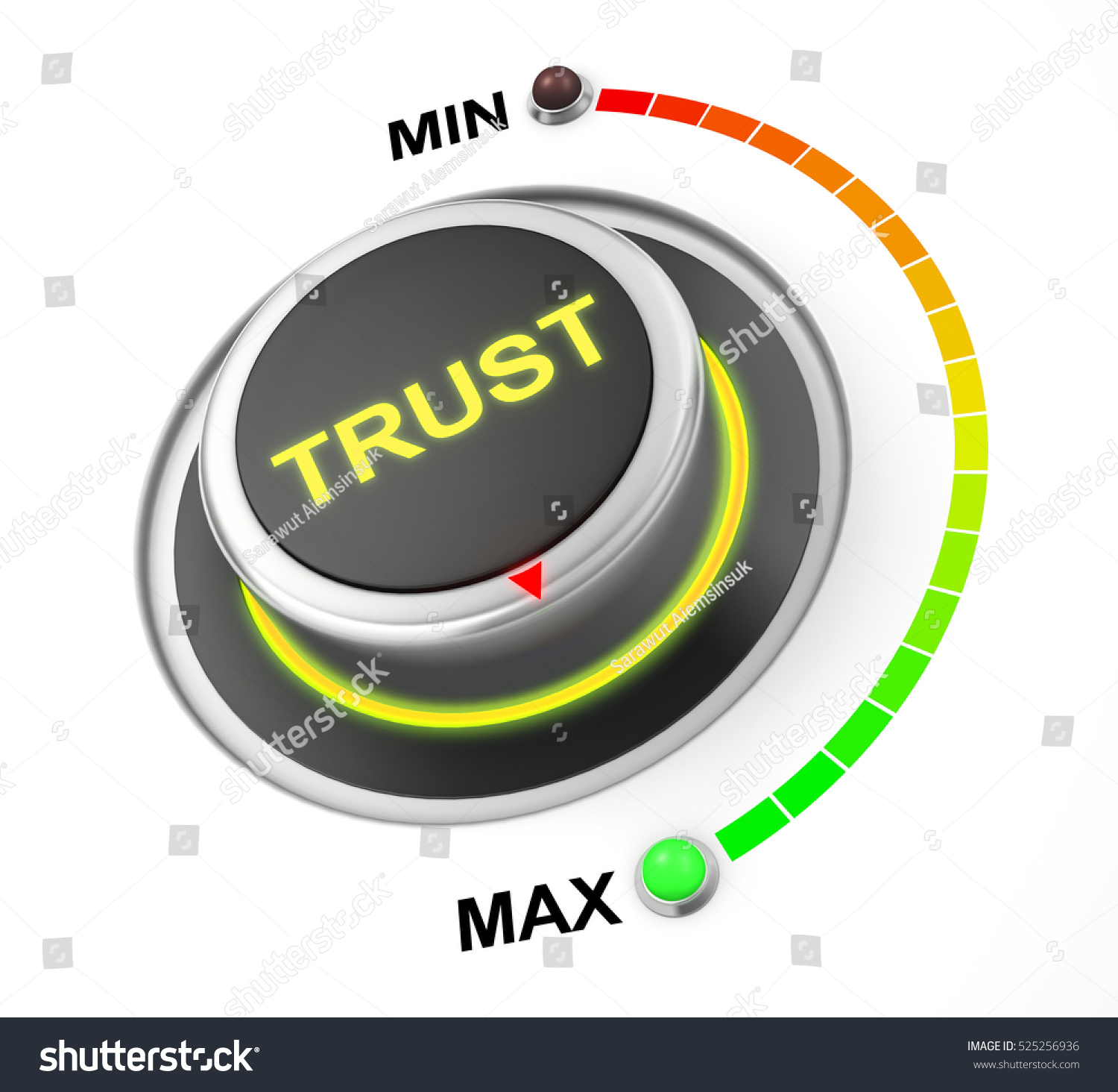 Trust Button Position 3d Rendering Stock Illustration 525256936 ...