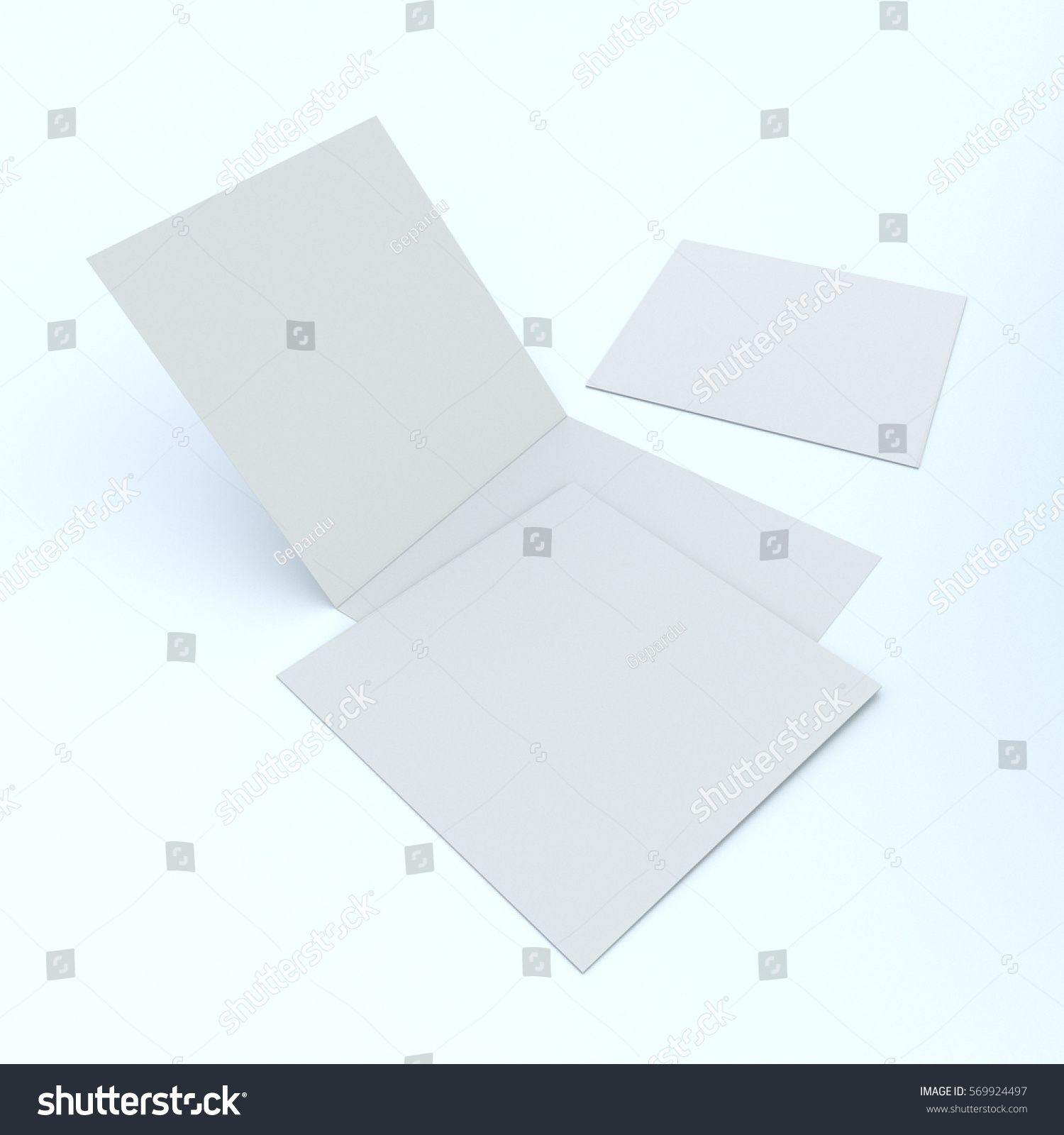 Twoleaf Square Leaflet Mockup Template 3d 스톡 일러스트 569924497 | Shutterstock