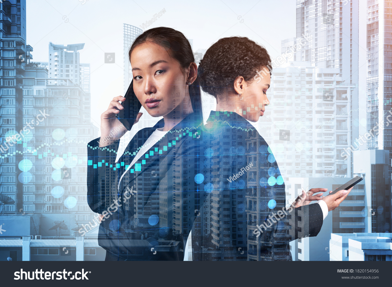Two Young Astonishing Businesswoman Suits Working Stock Photo ... Two Young Astonishing Businesswoman Suits Working Stock Photo ...