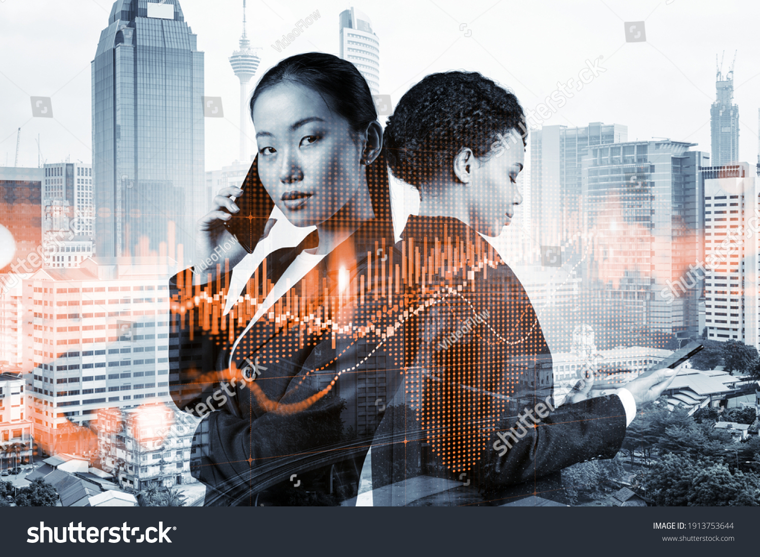 Two Young Astonishing Businesswoman Suits Working Stock Photo ... Two Young Astonishing Businesswoman Suits Working Stock Photo ...