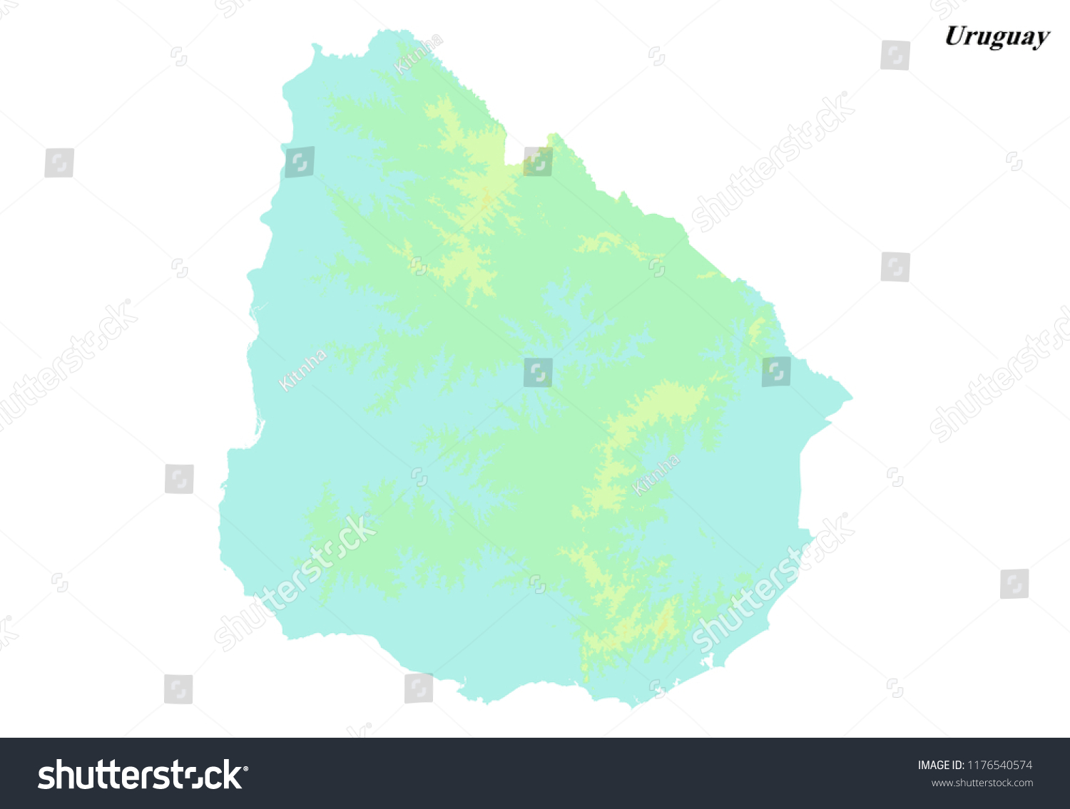 Uruguay Elevation Map 3d Rendering Stock Illustration 1176540574 ...