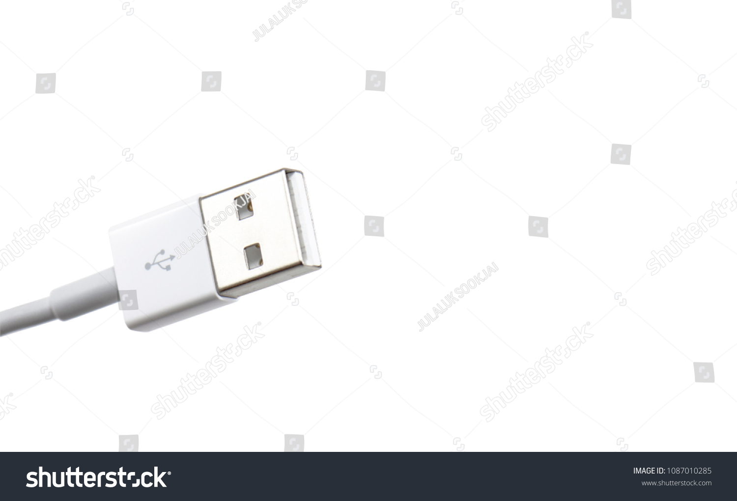 Usb Cable Plug Isolate On White Stock Photo (Edit Now) 1087010285