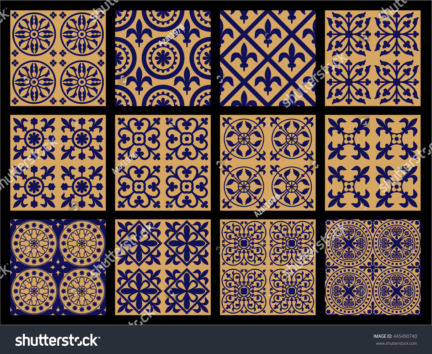 Victorian Design Patterns Set Stock Illustration 445490740 | Shutterstock