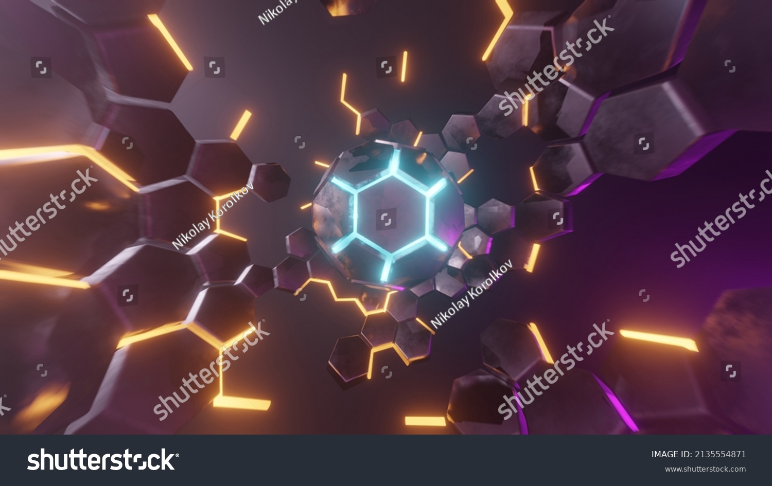 Visualization Nuclear Physics Core Illustration Abstract Stock ...