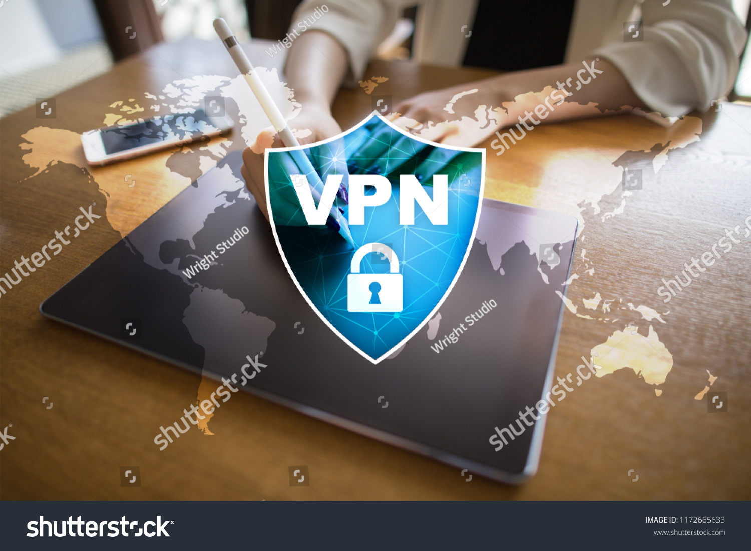 Vpn Virtual Private Network Security Encrypted Stock Photo 1172665633 ...