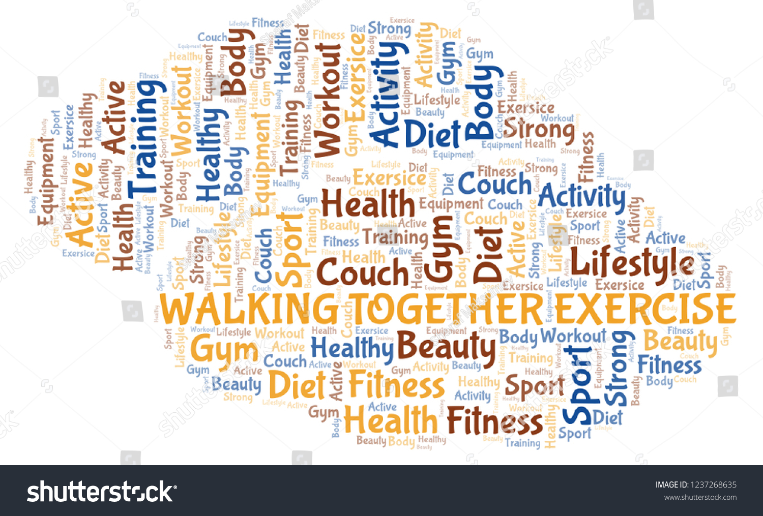 Walking Together Exercise Word Cloud 스톡 일러스트 1237268635 | Shutterstock