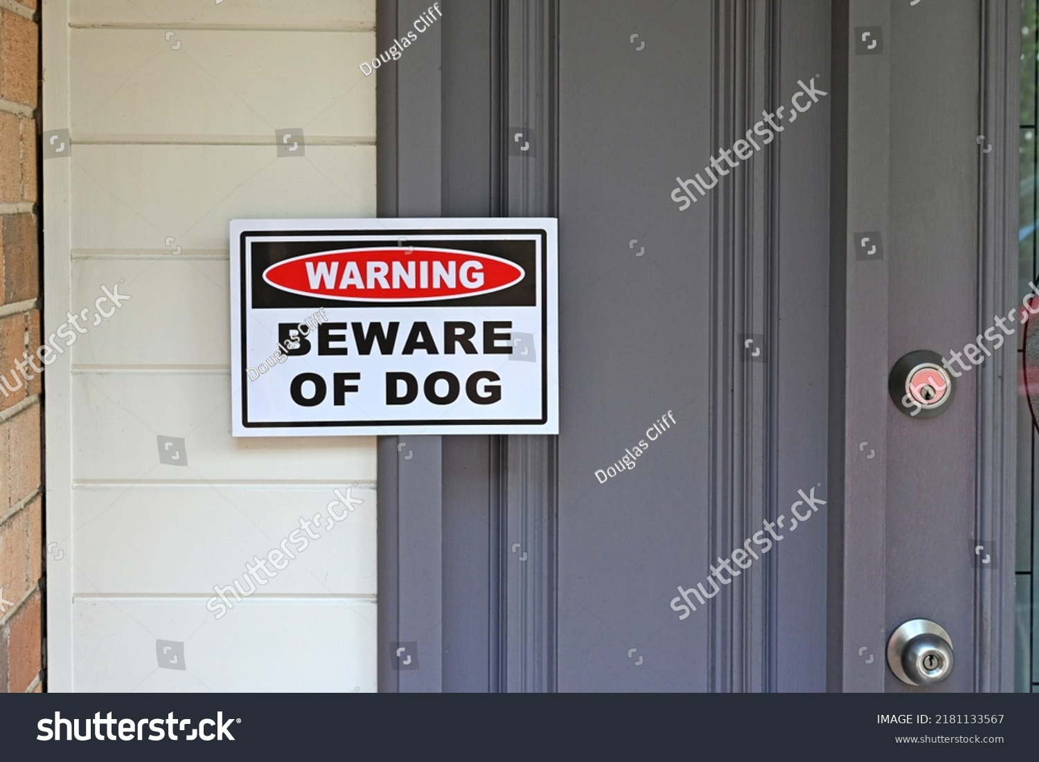 Warning Beware Dog Sign On Front Stock Photo 2181133567 | Shutterstock Warning Beware Dog Sign On Front Stock Photo 2181133567 | Shutterstock