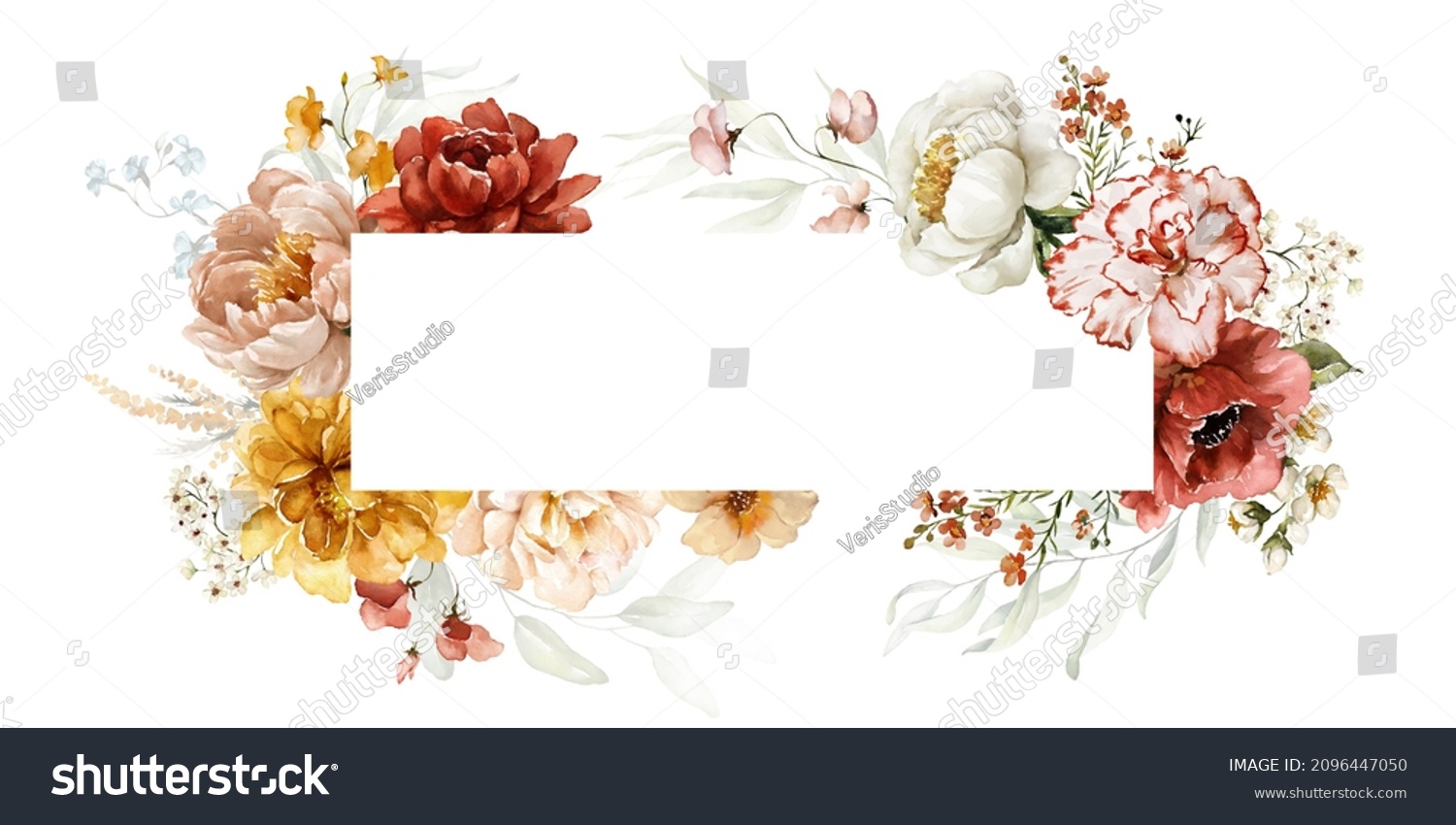 Watercolor Square Floral Frame Illustration Blush Stock Illustration ... Watercolor Square Floral Frame Illustration Blush Stock Illustration ...