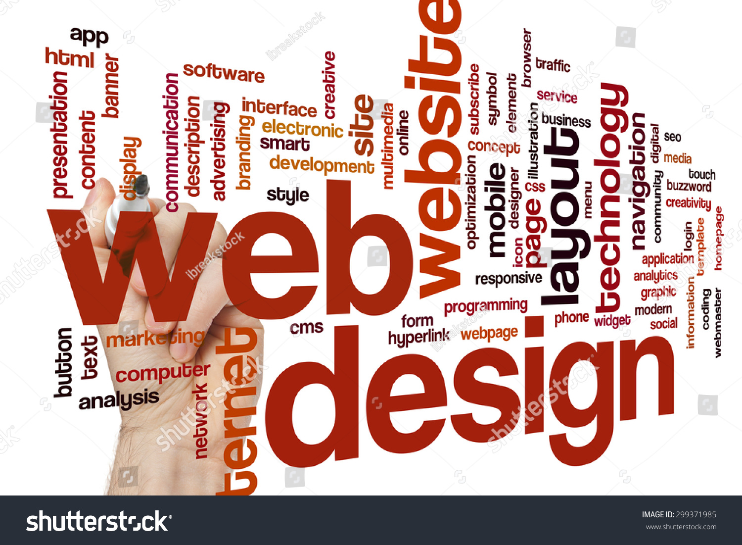 Web Design Concept Word Cloud Background Stock Photo 299371985 ...