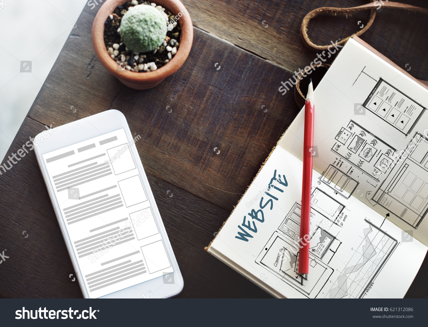 Web Template Layout Draft Sketch Stock Photo 621312086 | Shutterstock