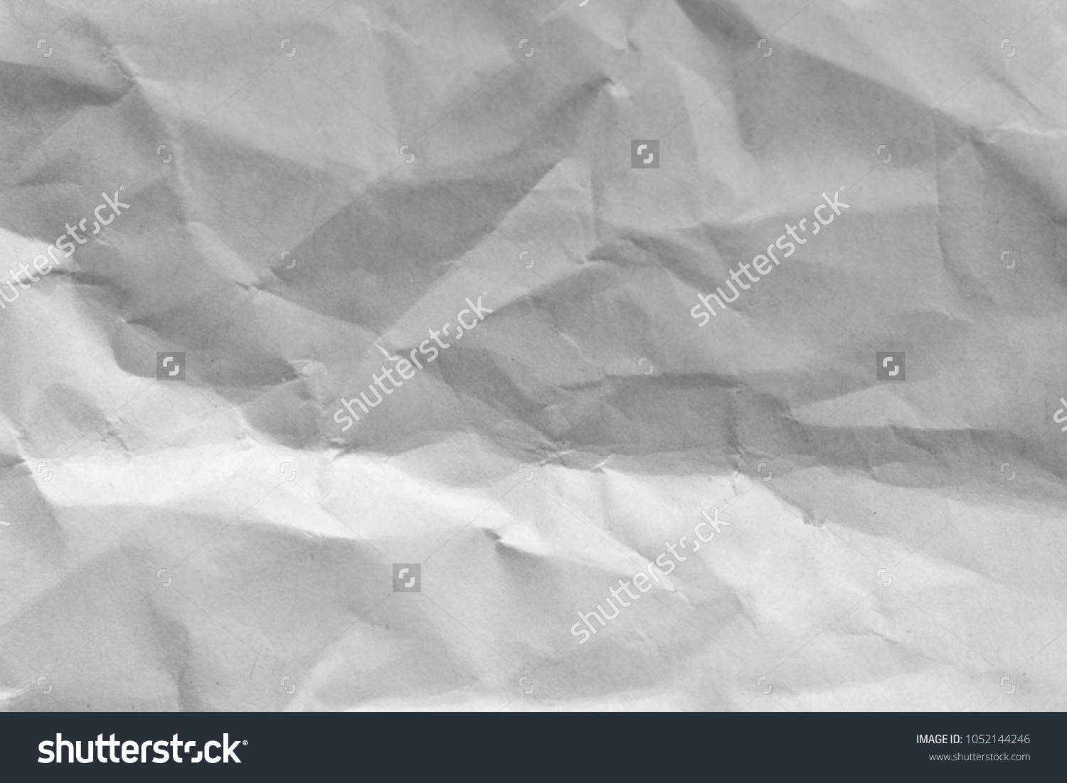 White Crumpled Wrapping Paper Background Texture Stock Photo 1052144246