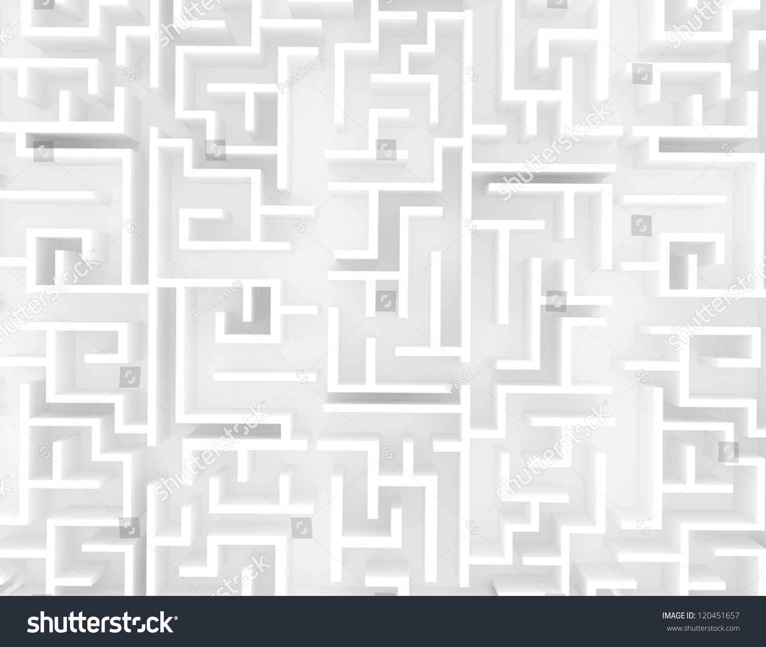 White Labyrinth Complex Problem Solving Concept: ภาพประกอบสต็อก ...