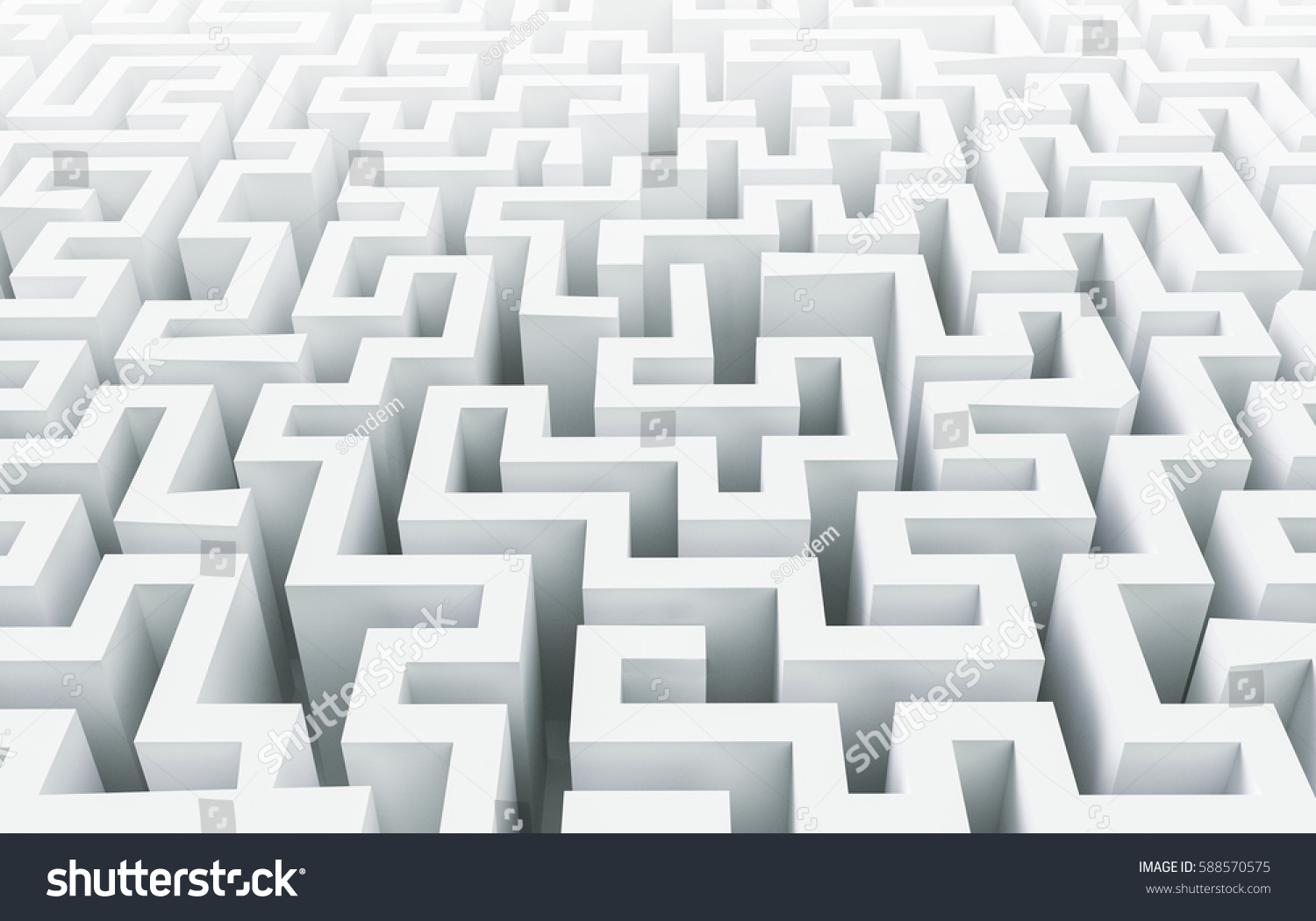 White Maze Background3d Rendering Stock Illustration 588570575