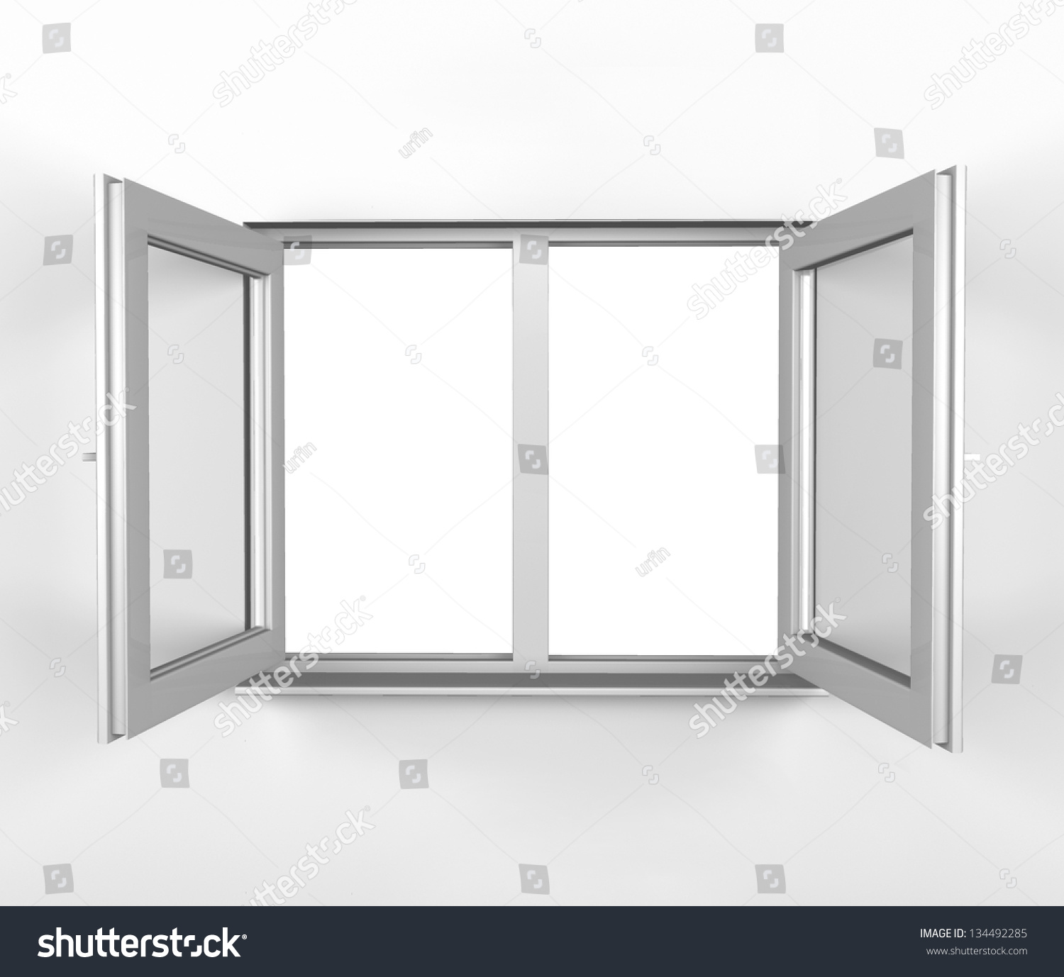 White Opened Window From Inside Stock Photo 134492285 : Shutterstock