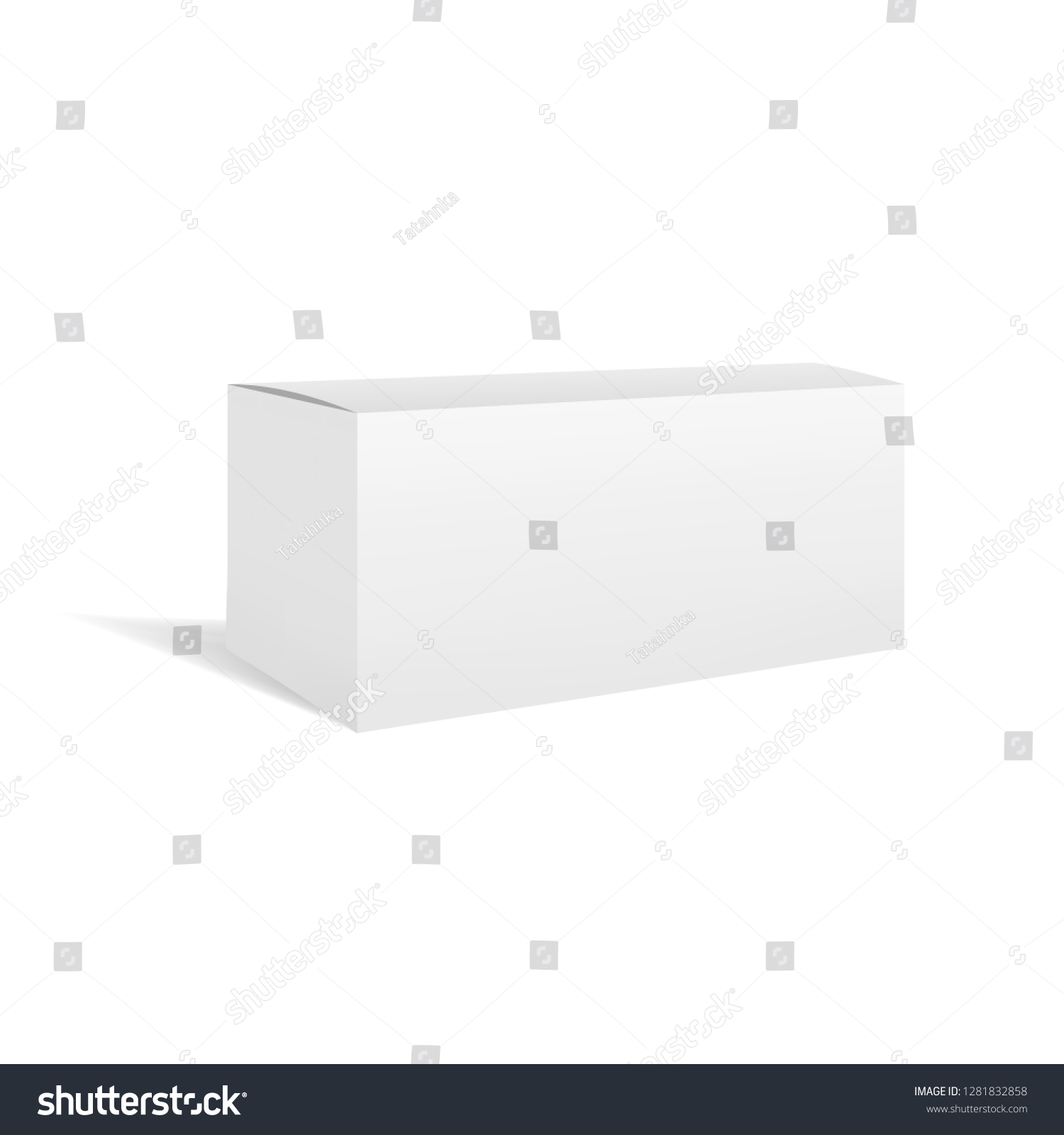 White Realistic Rectangular Horizontal Box Package Stock Illustration ...