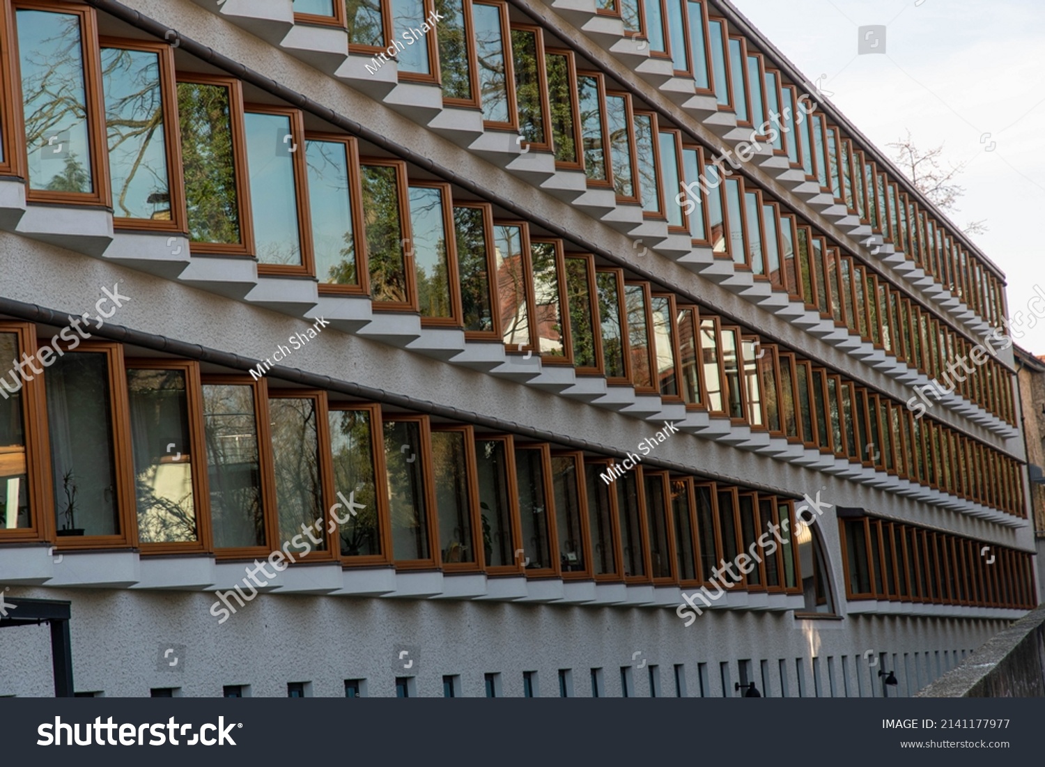 Window Facade Protruding Triangular Windows Stock Photo 2141177977 ...