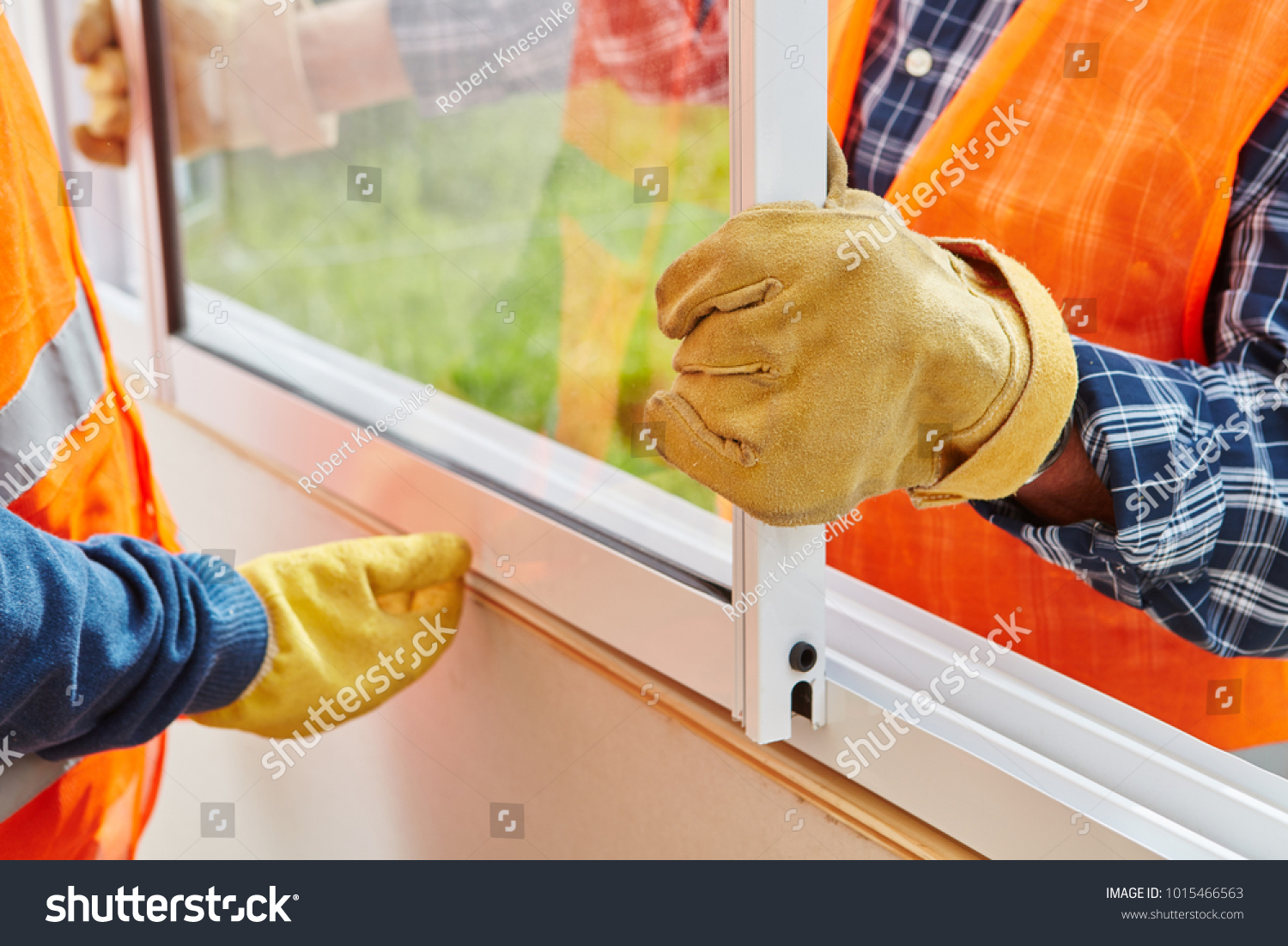 Window Installation Process Made By Two Stock Photo (Edit Now) 1015466563