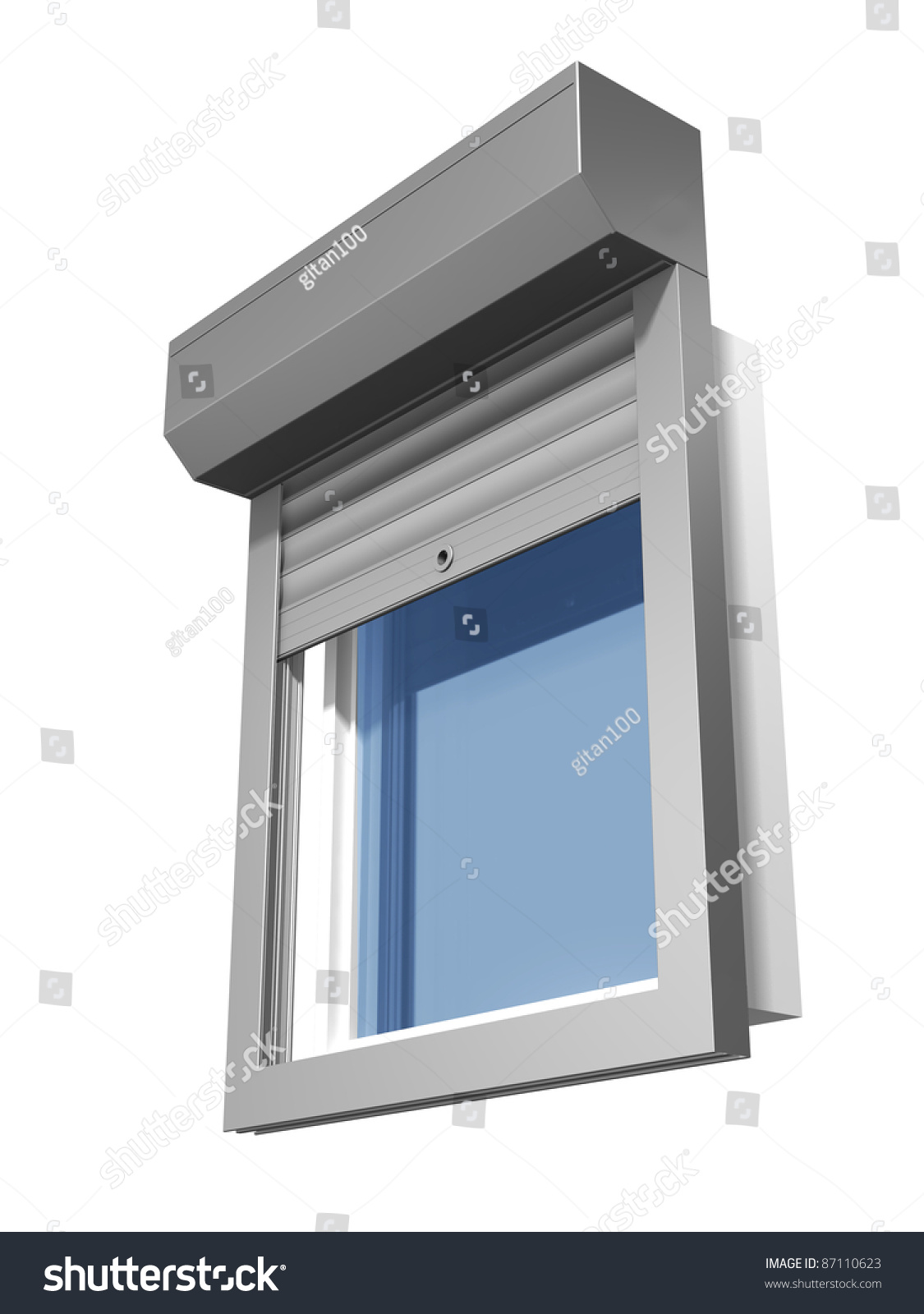 Window Shutter System Construction Stock Illustration 87110623